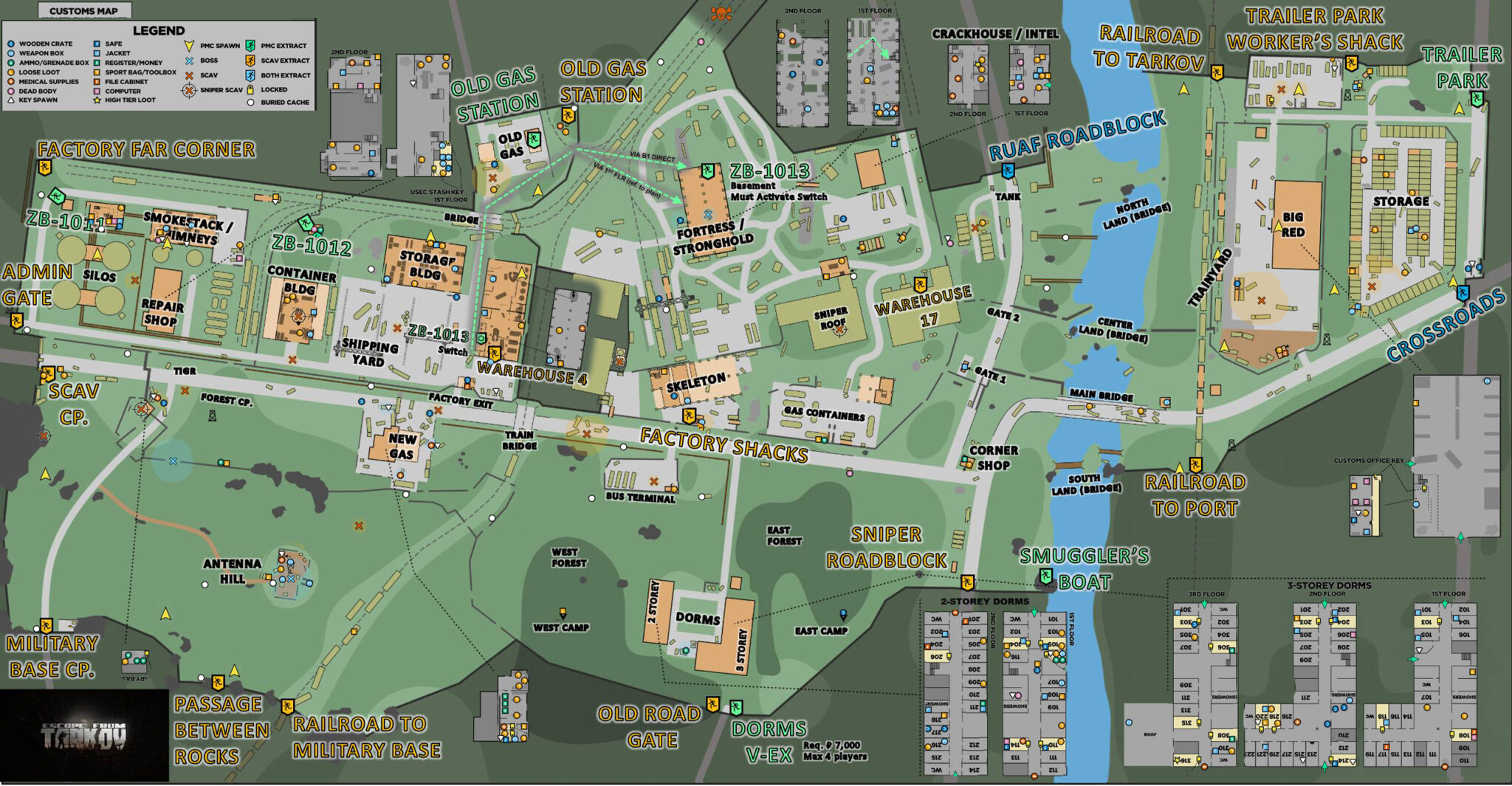 ETF タルコフのマップ一覧 - うさぎほいっぷ